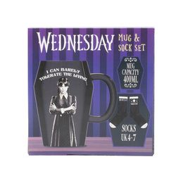 Wednesday 2tlg. Set: Tasse und Socken "Wednesday" in Schwarz - 43% | Gedeckter-tisch