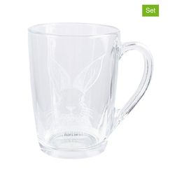 Clayre & Eef Clayre & Eef 2er-Set: Teegl&auml;ser in Transparent/ Wei&szlig; - 300 ml - 16% | Gedeckter-tisch