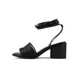 loft37 Leder-Sandaletten in Schwarz - 49% | Gr&ouml;&szlig;e 40 | Damen-sandalen