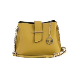 Mia Tomazzi Leder-Umh&auml;ngetasche "Cipria" in Gelb - (B)21 x (H)17 x (T)10 cm - 77% | Damen-taschen