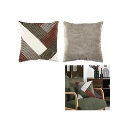 THE HOME DECO FACTORY Kissen in Beige/ Wei&szlig;/ Khaki - (L)40 x (B)40 cm - 50% | Dekokissen
