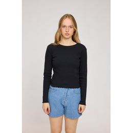 Mazine Longsleeve "Ribbed" in Schwarz - 62% | Gr&ouml;&szlig;e S | Damen-tops