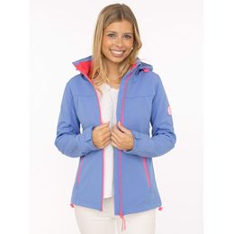 Zwillingsherz Softshelljacke "Gl&uuml;cksmomente" in Hellblau/ Pink - 62% | Gr&ouml;&szlig;e XXL | Damen-outdoorjacken