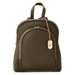 Anna Morellini Leder-Rucksack "Breta" in Khaki - (L)24 x (B)12 x (H)30 cm - 80% | Damen-taschen