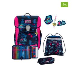 Scout 5tlg. Schulranzen-Set "Neo Set" in Dunkelblau - (B)30 x (H)38 x (T)27 cm - 48% | Buero-schulbedarf