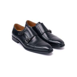 British Passport Leder-Monkstraps in Schwarz - 62% | Gr&ouml;&szlig;e 46 | Herren-schuhe-halbschuhe