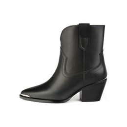 loft37 Leder-Cowboy-Boots in Schwarz - 56% | Gr&ouml;&szlig;e 35 | Damen-stiefel