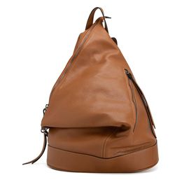 Anna Morellini Leder-Rucksack "Aureliana" in Cognac - (B)37 x (H)40 x (T)16 cm - 74% | Damen-taschen