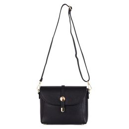 Pia Sassi Leder-Umh&auml;ngetasche "La Marmora" in Schwarz - (B)25 x (H)19 x (T)8 cm - 77% | Damen-taschen