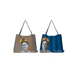 Madre Selva 2er-Set: Shopper in Blau/ Orange - (B)65 x (H)45 cm - 15% | Damen-taschen
