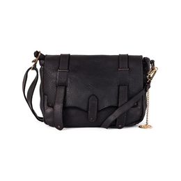 Mia Tomazzi Leder-Umh&auml;ngetasche "Cinisello" in Schwarz - (B)24 x (H)22 x (T)11 cm - 76% | Damen-taschen