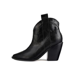 loft37 Leder-Stiefeletten in Schwarz - 55% | Gr&ouml;&szlig;e 37 | Stiefeletten