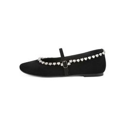 loft37 Leder-Spangenballerinas in Schwarz - 57% | Gr&ouml;&szlig;e 36 | Damen-ballerinas