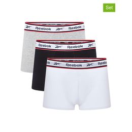 Reebok 3er-Set: Boxershorts "Barlow" in Hellgrau/ Schwarz/ Wei&szlig; - 57% | Gr&ouml;&szlig;e M | Herren-waesche