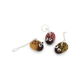Gry & Sif 3er-Set: Dekoh&auml;nger ''Ladybugs'' in Gelb/ Gr&uuml;n/ Rot - (L)2 x (B)3 cm - 17% | Wohndekoration