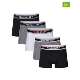 Reebok 5er-Set: Boxershorts "Jay" in Grau/ Anthrazit/ Wei&szlig; - 62% | Gr&ouml;&szlig;e L | Herren-waesche