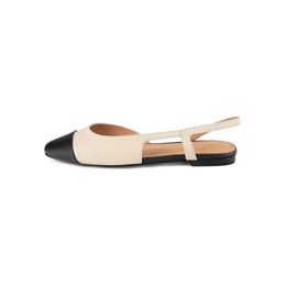 loft37 Leder-Slingballerinas in Beige/ Schwarz - 55% | Gr&ouml;&szlig;e 39 | Damen-ballerinas