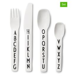 Design Letters 4tlg. Besteck-Set in Wei&szlig; - 64% | Baby-geschirr