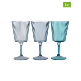 Villa d ́Este 12er-Set: Gl&auml;ser "Unico" in Blau/ Transparent/ T&uuml;rkis - 400 ml - 40% | Gedeckter-tisch