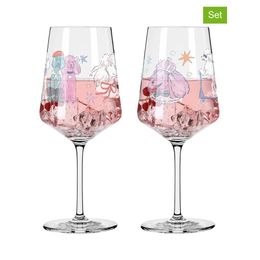Ritzenhoff 2er-Set: Cocktailgl&auml;ser "Petfluencer" in Rosa/ T&uuml;rkis - 600 ml - 49% | Gedeckter-tisch