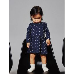 name it Kleid "Vivia" in Dunkelblau/ Wei&szlig; - 13% | Gr&ouml;&szlig;e 116 | Kinderkleider