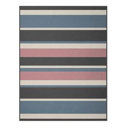 Biederlack Wohndecke ''Stripe'' in Blau/ Rosa/ Beige - (L)200 x (B)150 cm - 58% | Decken