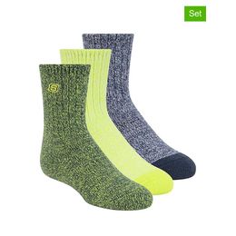 Skechers 3er-Set: Socken in Gr&uuml;n/ Gelb/ Dunkelblau - 59% | Gr&ouml;&szlig;e 21-26 | Kinder-socken-strumpfhosen