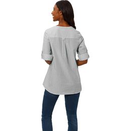 Heine Bluse in Grau/ Wei&szlig; - 65% | Gr&ouml;&szlig;e 42 | Damen-blusen