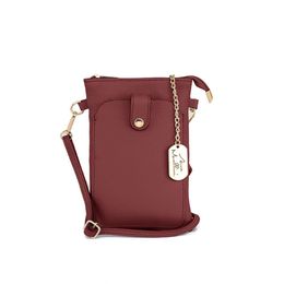 Anna Morellini Leder-Handytasche "Erica" in Bordeaux - (B)14 x (H)21 x (T)1 cm - 74% | Damen-handytaschen