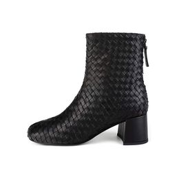 loft37 Leder-Stiefeletten in Schwarz - 59% | Gr&ouml;&szlig;e 36 | Stiefeletten