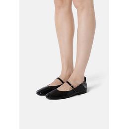 loft37 Leder-Spangenballerinas in Schwarz - 54% | Gr&ouml;&szlig;e 37 | Damen-ballerinas