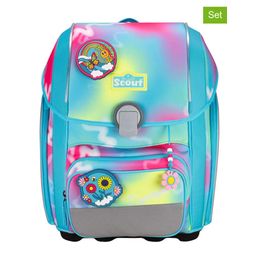 Scout 5tlg. Schulranzen-Set "Genius Set Safety Light - Happy Rainbow" in Bunt - 48% | Buero-schulbedarf