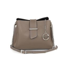 Mia Tomazzi Leder-Umh&auml;ngetasche "Cipria" in Taupe - (B)21 x (H)17 x (T)10 cm - 77% | Damen-taschen