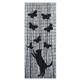 Wenko T&uuml;rvorhang "Cat and butterfly" in Wei&szlig;/ Schwarz - (L)200 x (B)90 cm - 41% | Gardinen-vorhaenge
