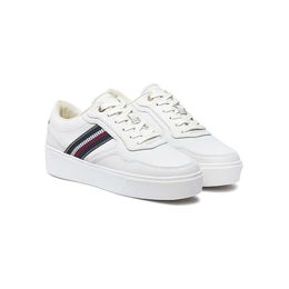 Tommy Hilfiger Shoes Leder-Sneakers in Wei&szlig; - 44% | Gr&ouml;&szlig;e 38 | Damen-sneakers