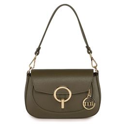 Mia Tomazzi Leder-Umh&auml;ngetasche ''Ceresio'' in Khaki - (B)22 x (H)14 x (T)4,5 cm - 74% | Damen-taschen