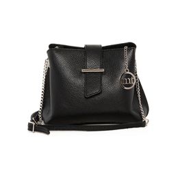 Mia Tomazzi Leder-Umh&auml;ngetasche "Cipria" in Schwarz - (B)21 x (H)17 x (T)10 cm - 77% | Damen-taschen
