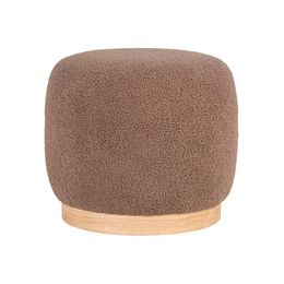 House Nordic Pouf "Belfort" in Hellbraun - (B)44,5 x (H)40 cm - 60% | Sitzmoebel