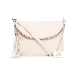 Anna Morellini Leder-Umh&auml;ngetasche in Beige - (B)22 x (H)18 x (T)2 cm - 77% | Damen-taschen