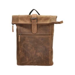 HIDE & STITCHES Leder-Rucksack in Braun - (B)36 x (H)41 x (T)13 cm - 61% | Damen-taschen