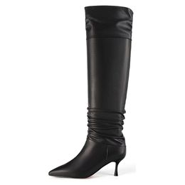 loft37 Leder-Stiefel in Schwarz - 59% | Gr&ouml;&szlig;e 41 | Damen-stiefel