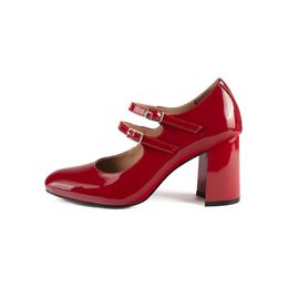 loft37 Leder-Spangenpumps "Fell This Way" in Rot - 47% | Gr&ouml;&szlig;e 38 | Pumps