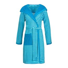 Esprit Bademantel ''Striped Hoody'' in T&uuml;rkis/ Blau - 45% | Gr&ouml;&szlig;e 40/42 | Badtextilien
