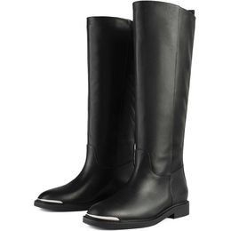 loft37 Leder-Stiefel "Walk The Line" in Schwarz - 57% | Gr&ouml;&szlig;e 37 | Damen-stiefel