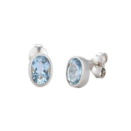 Elli Ohrstecker Oval Topas Hellblau 925 Sterling Silber Damen Gr&ouml;&szlig;e One Size hellblau / silber