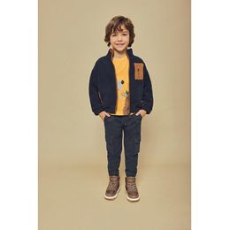Blue Seven Flauschjacke in Dunkelblau/ Orange - 55% | Gr&ouml;&szlig;e 98 | Kids-fleecejacken-fleecepullover