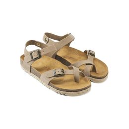 Mandel Leder-Zehensandalen in Beige/ Braun - 62% | Gr&ouml;&szlig;e 37 | Damen-sandalen