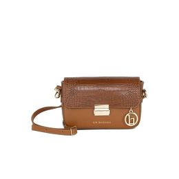 Lia Biassoni Leder-Umh&auml;ngetasche "Ruga" in Camel - (B)21 x (H)14 x (T)5 cm - 77% | Damen-taschen