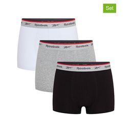 Reebok 3er-Set: Boxershorts "Ovett" in Schwarz/ Wei&szlig;/ Grau - 62% | Gr&ouml;&szlig;e L | Herren-waesche