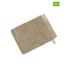 Esprit 6er-Set: Waschhandschuhe ''Modern Solid'' in Beige - 50% | Gr&ouml;&szlig;e 22x16 cm | Badtextilien
